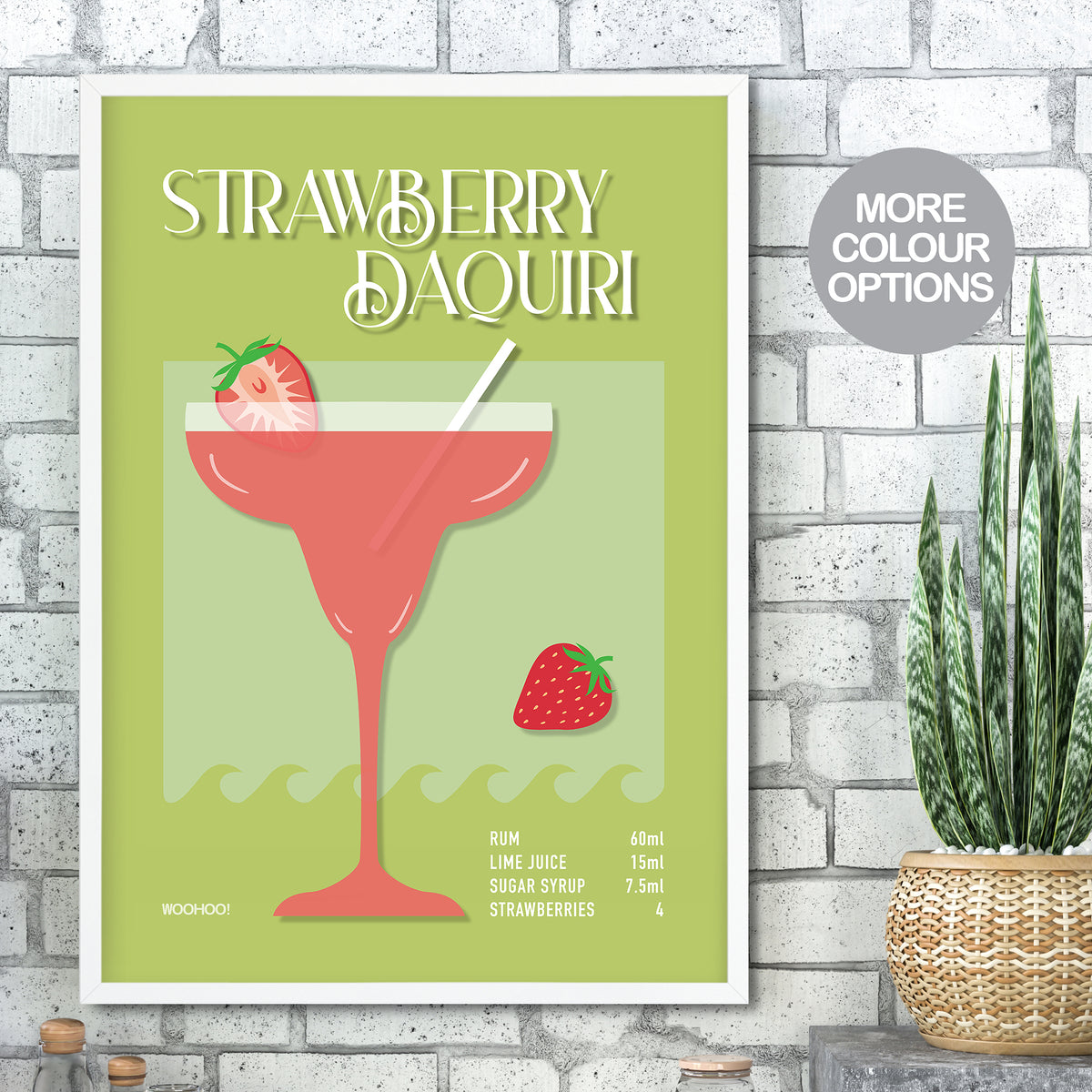 STRAWBERRY DAIQUIRI PRINT - 4 colour options – woohooprints